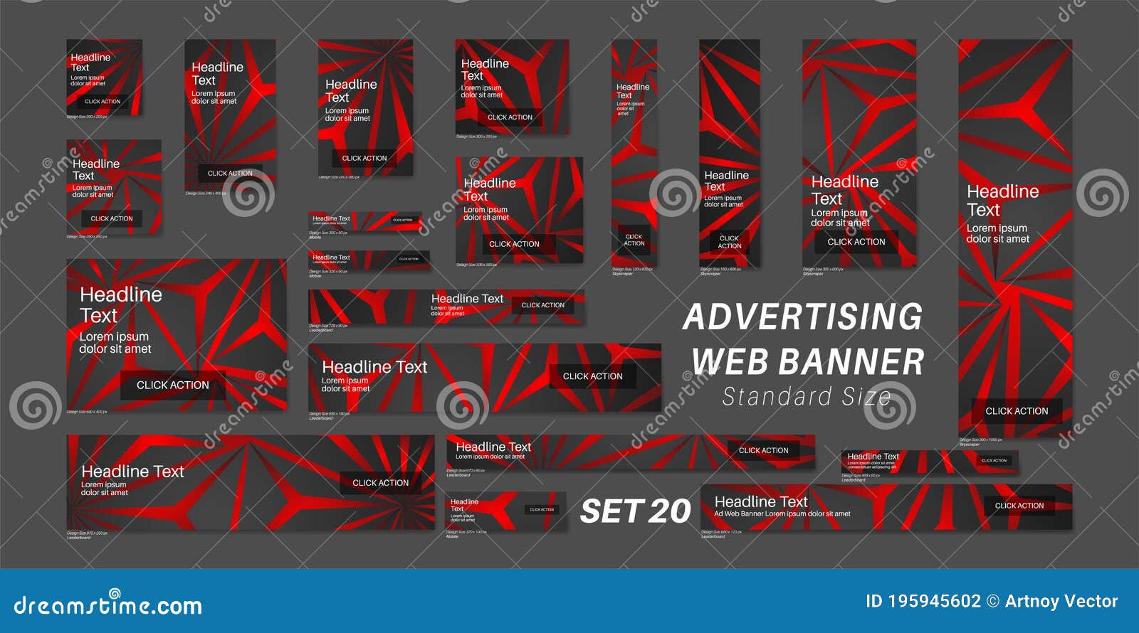 Vector Ad Web Banner. Design a Standard Size Template for Business and ...