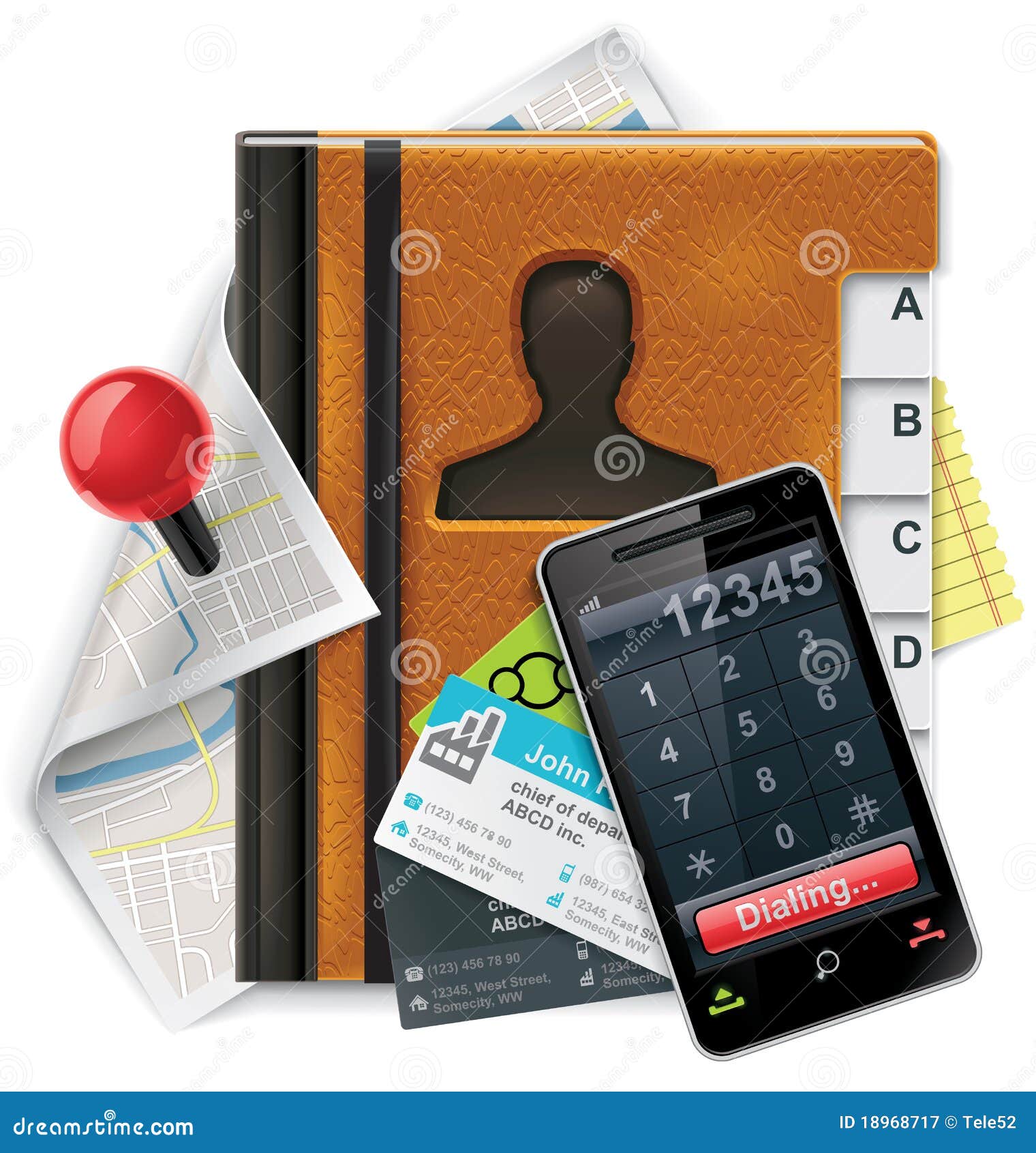 Bue Address Book Icon With Copy Space For Texts Or Messages Isolated On ...