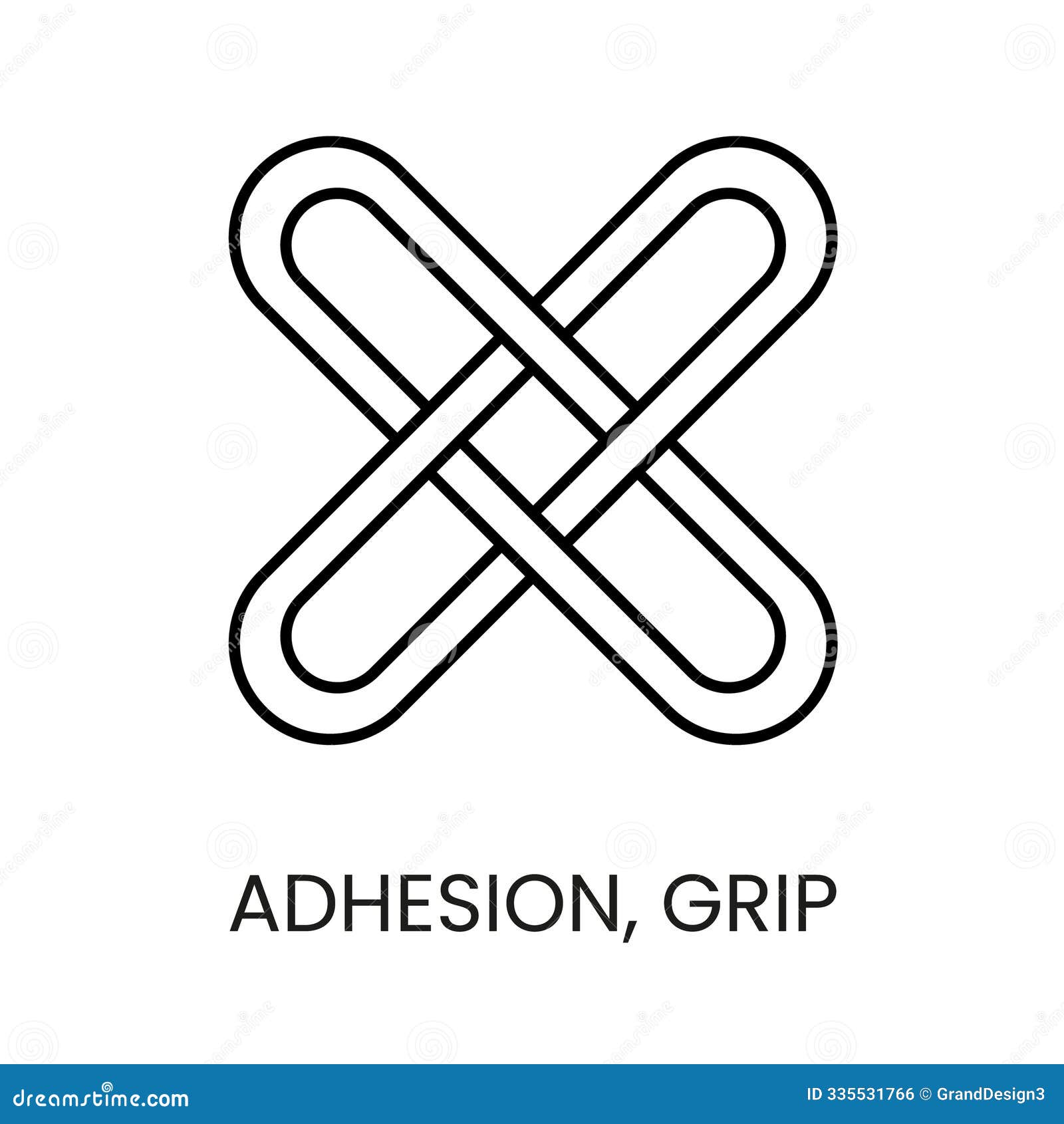 Vector Adhesion and Grip Icon with Editable Stroke Stock Illustration ...