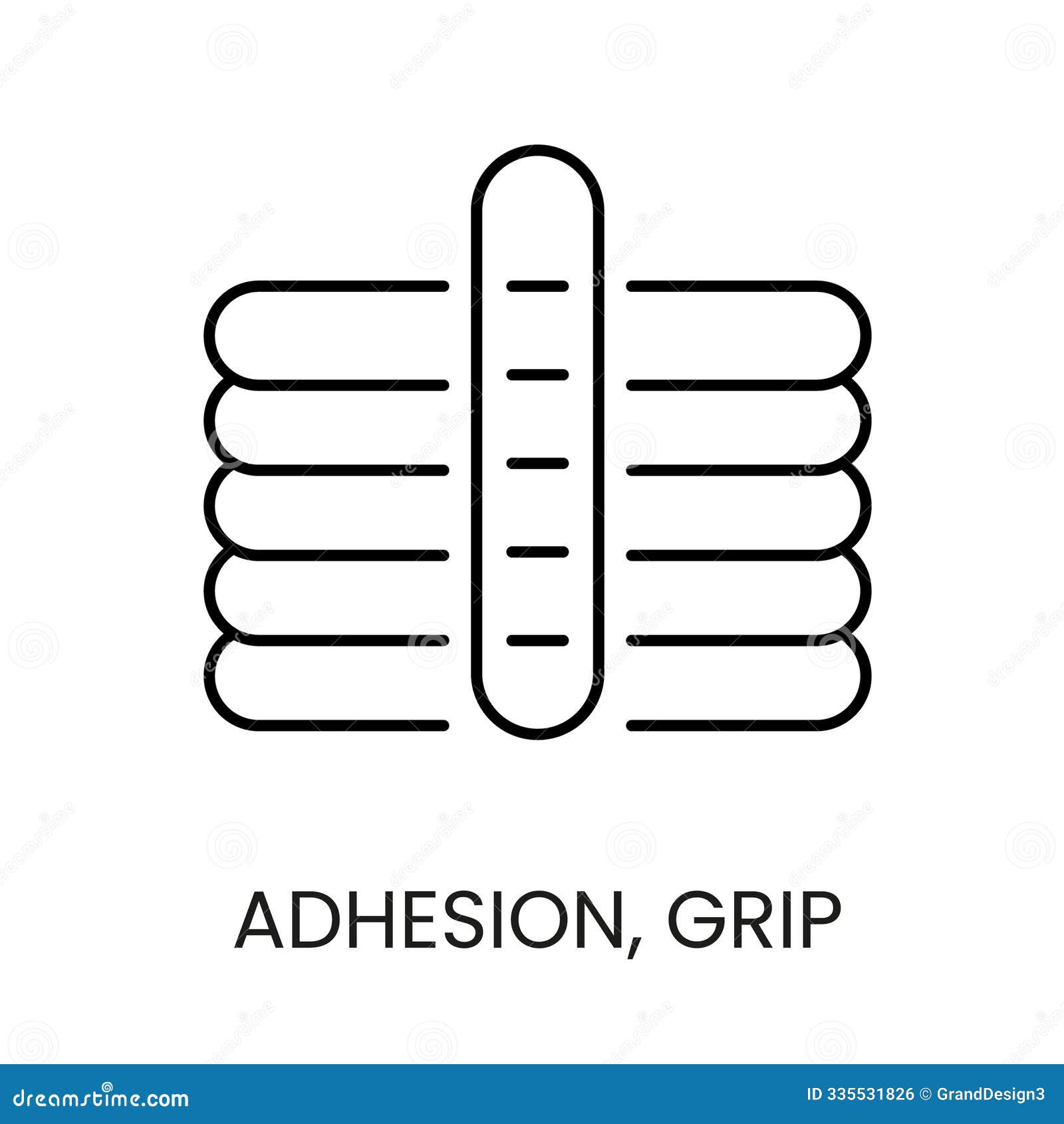 Vector Adhesion and Grip Icon with Editable Stroke Stock Illustration ...
