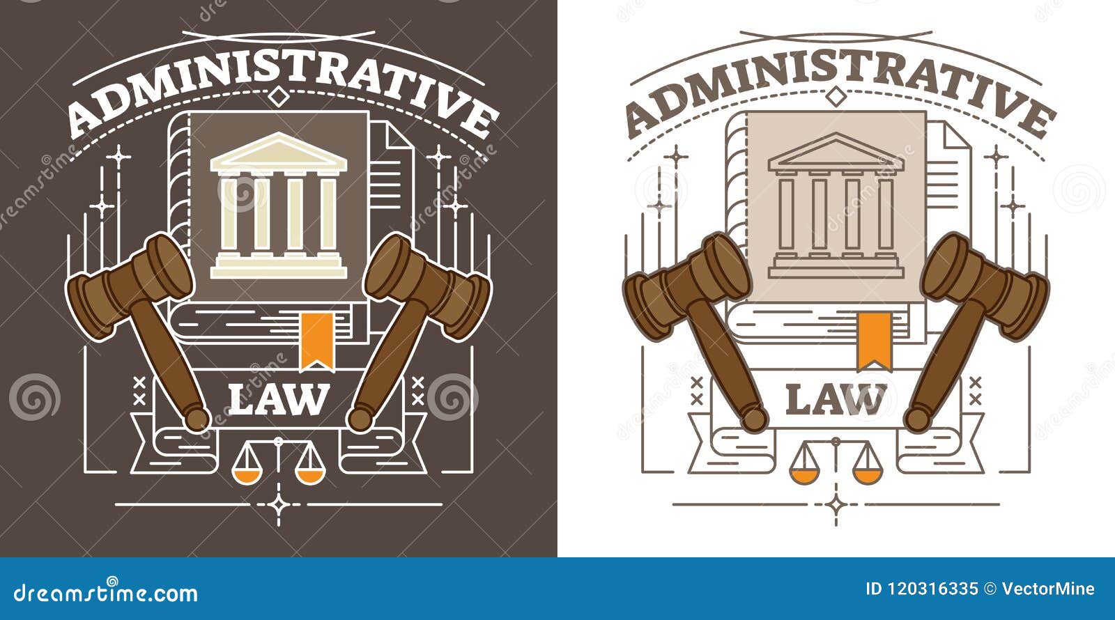 Vector Administrative Law Illustration. Visualization With Hammer ...