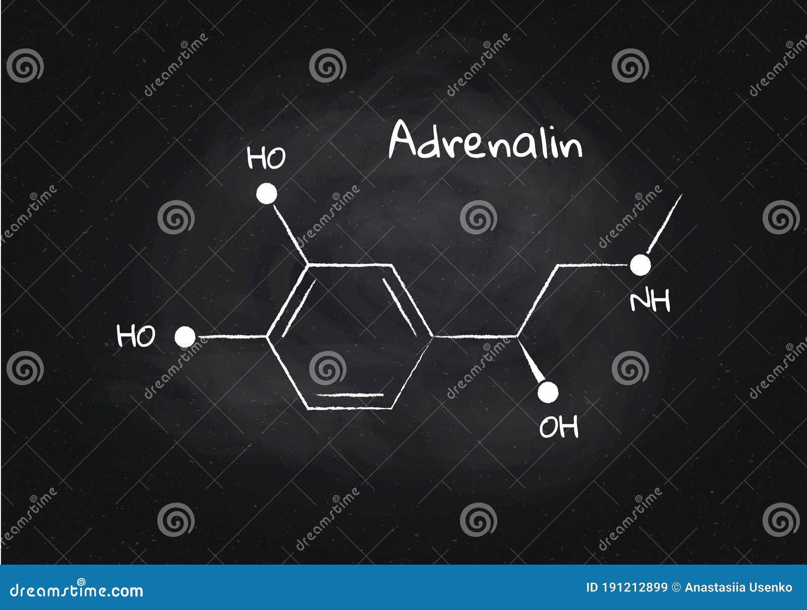 Vector Adrenalin Structure Banner Illustration. Hormone Associated with ...
