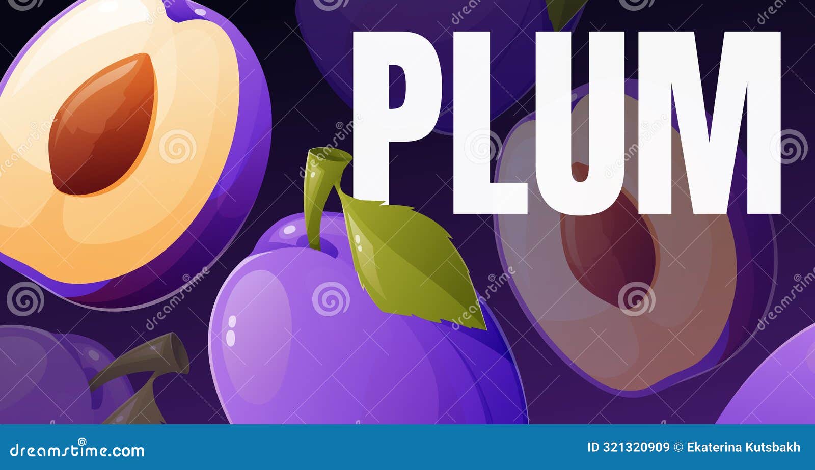 Two Cartoon Plum Characters With Green Leaves And Playful Smiles Stock ...