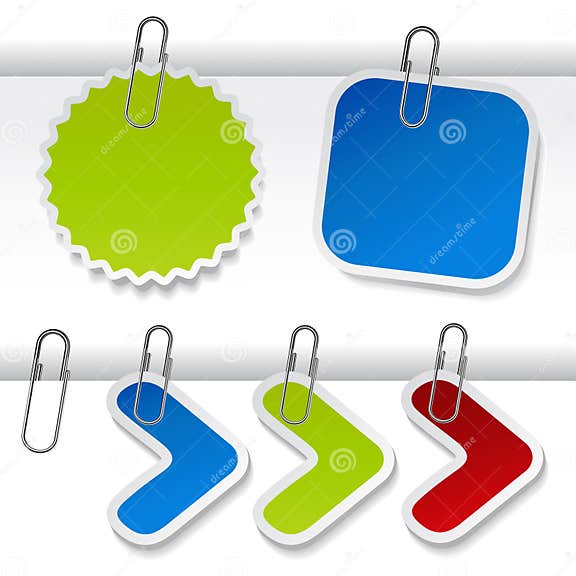 Vector Advertising Labels with Paperclip Stock Vector - Illustration of ...