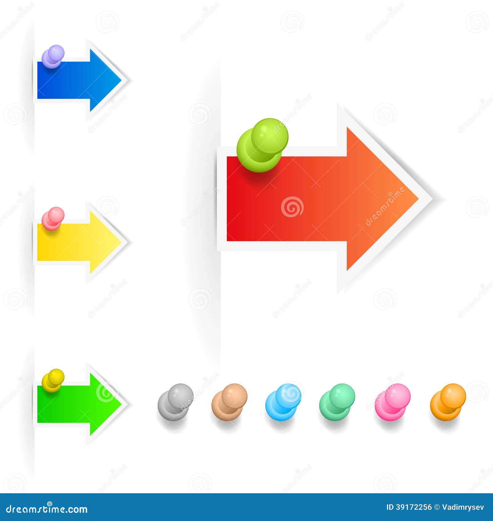 Vector Advertising Labels with Pins Stock Vector - Illustration of ...