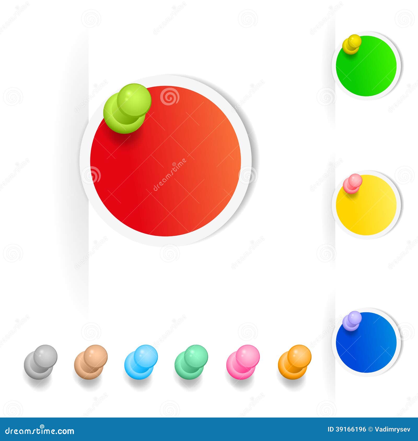 Vector Advertising Labels with Pins Stock Vector - Illustration of ...