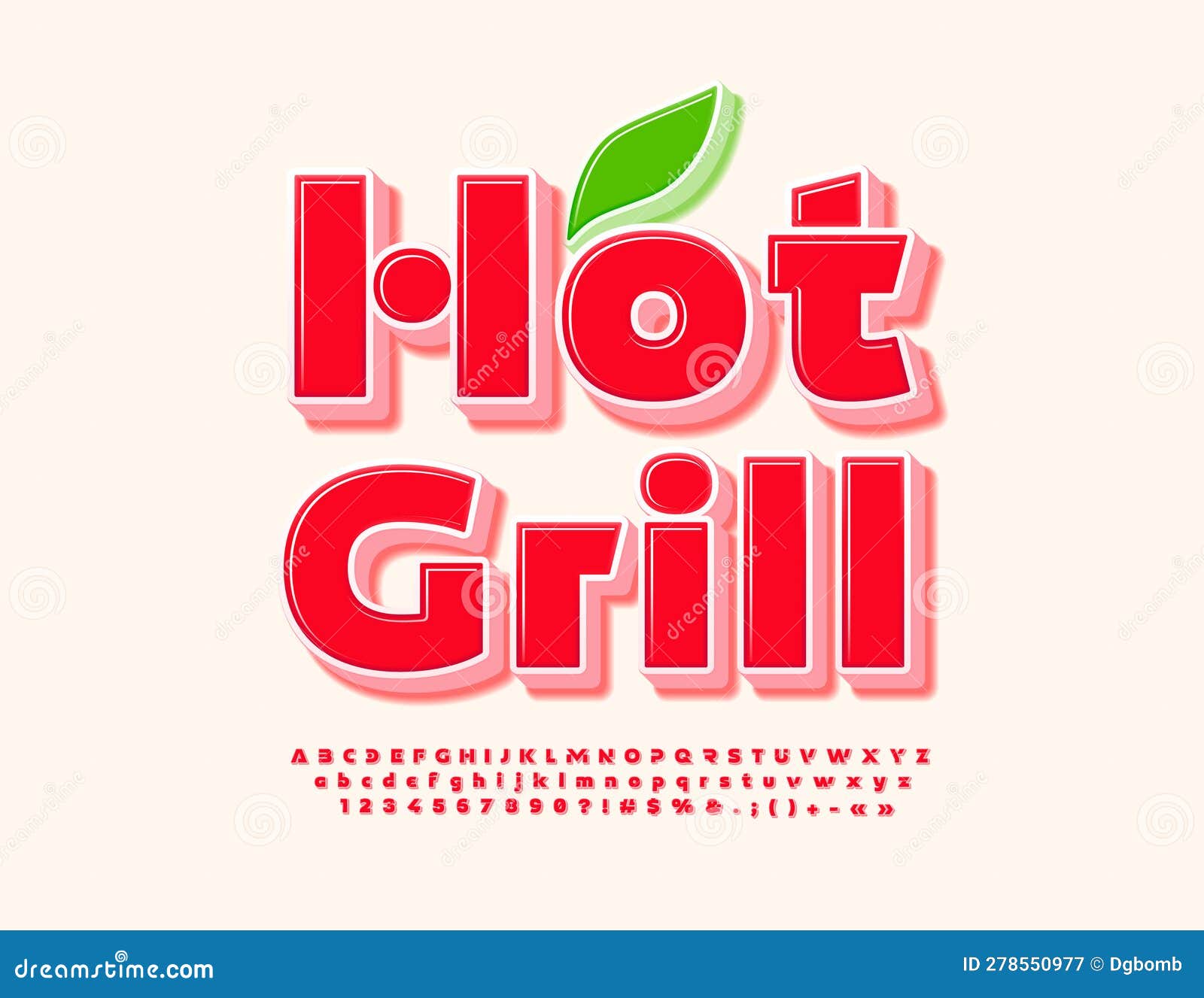 Vector Advertising Poster Hot Grill. Modern Red D Font. Artistic ...