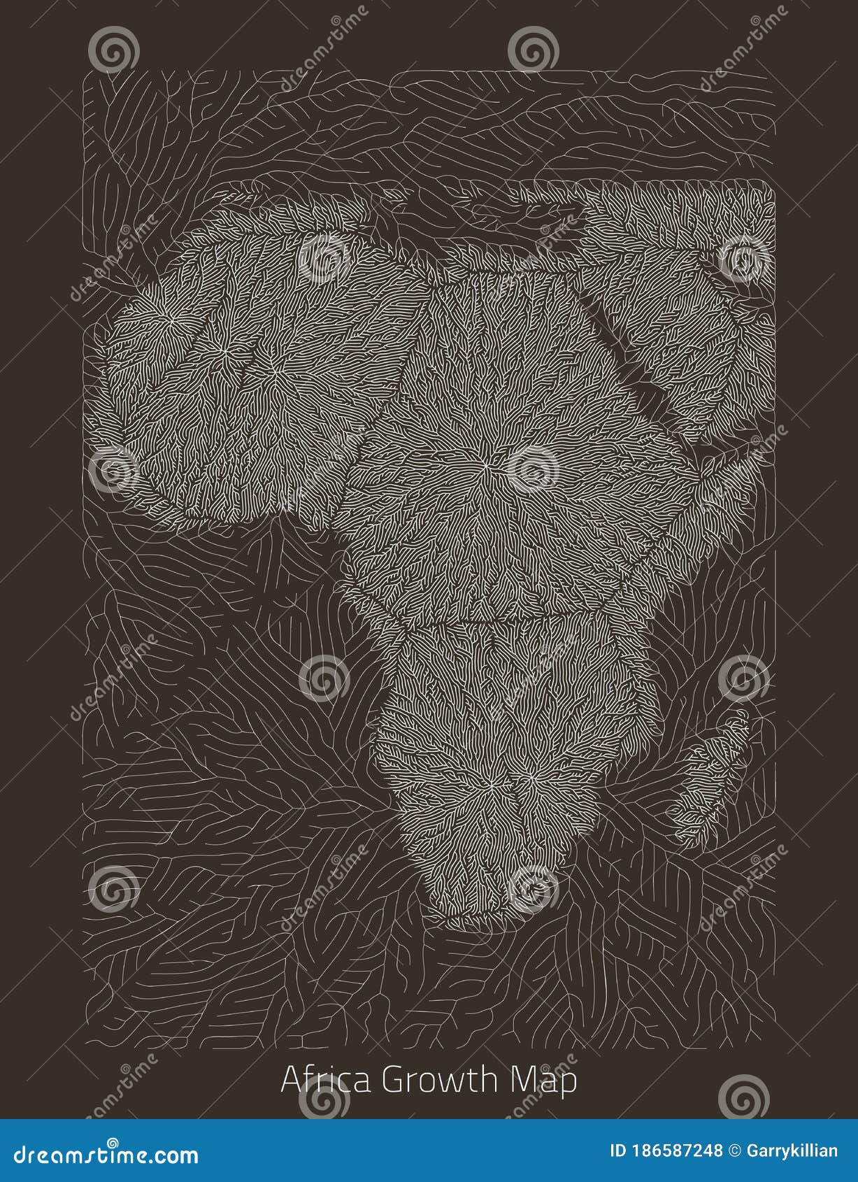 Vector Africa Map. Generative Growth Structure in Form of Continent ...
