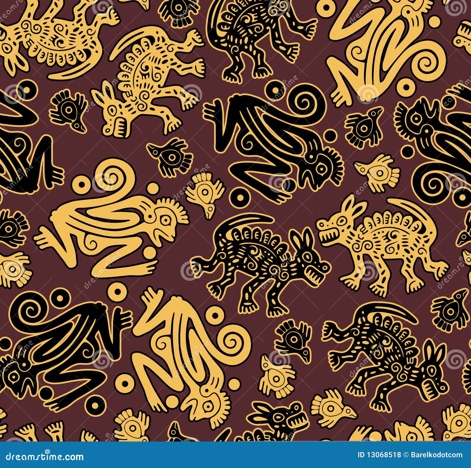 Set Of Indigenous Rustic Seamless Border Patterns. Doodle Style Comic ...