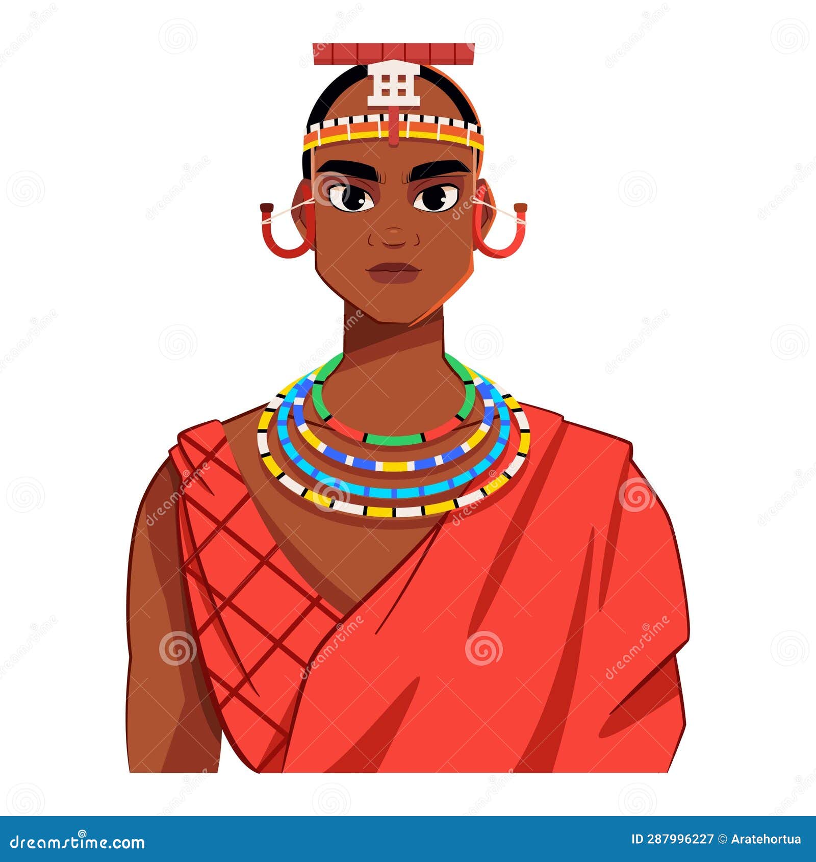 Vector African Native Male Cartoon Illustration Isolated Stock Vector ...