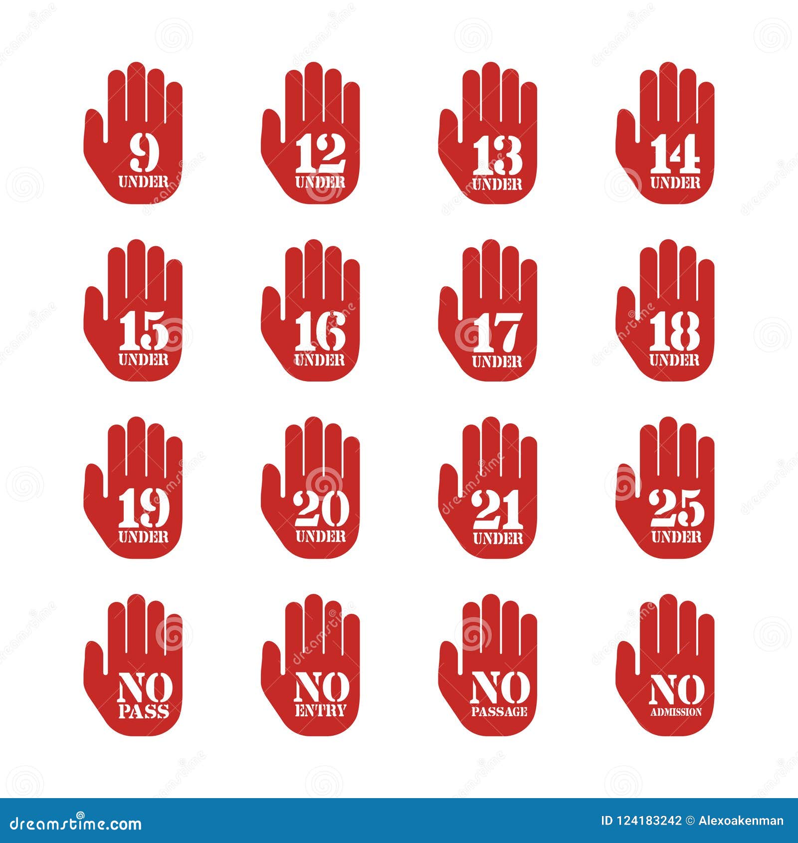 Vector Age Limitation and Restriction Signs Set Stock Vector ...