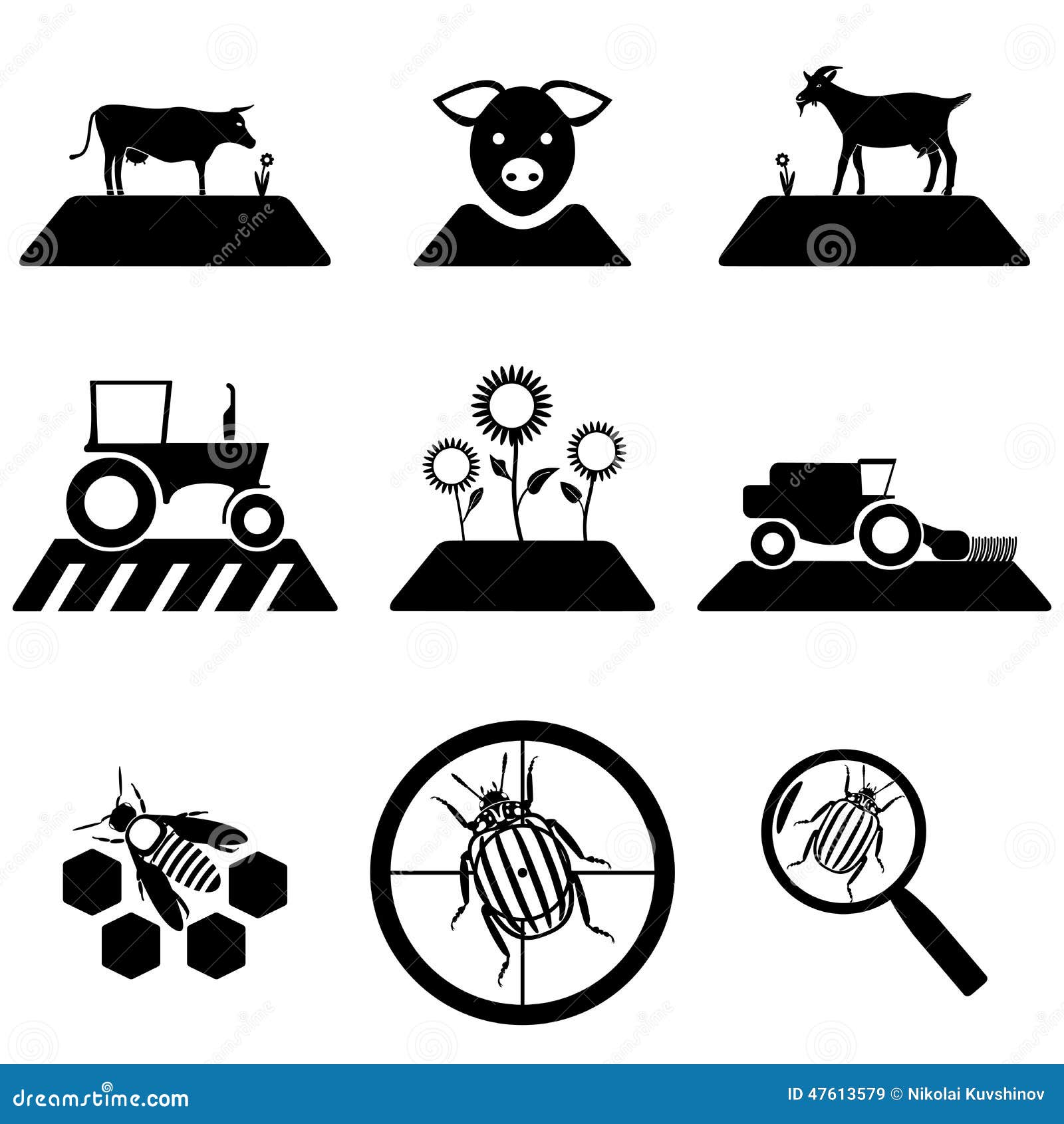 Vector agricultural set stock vector. Illustration of insect - 47613579