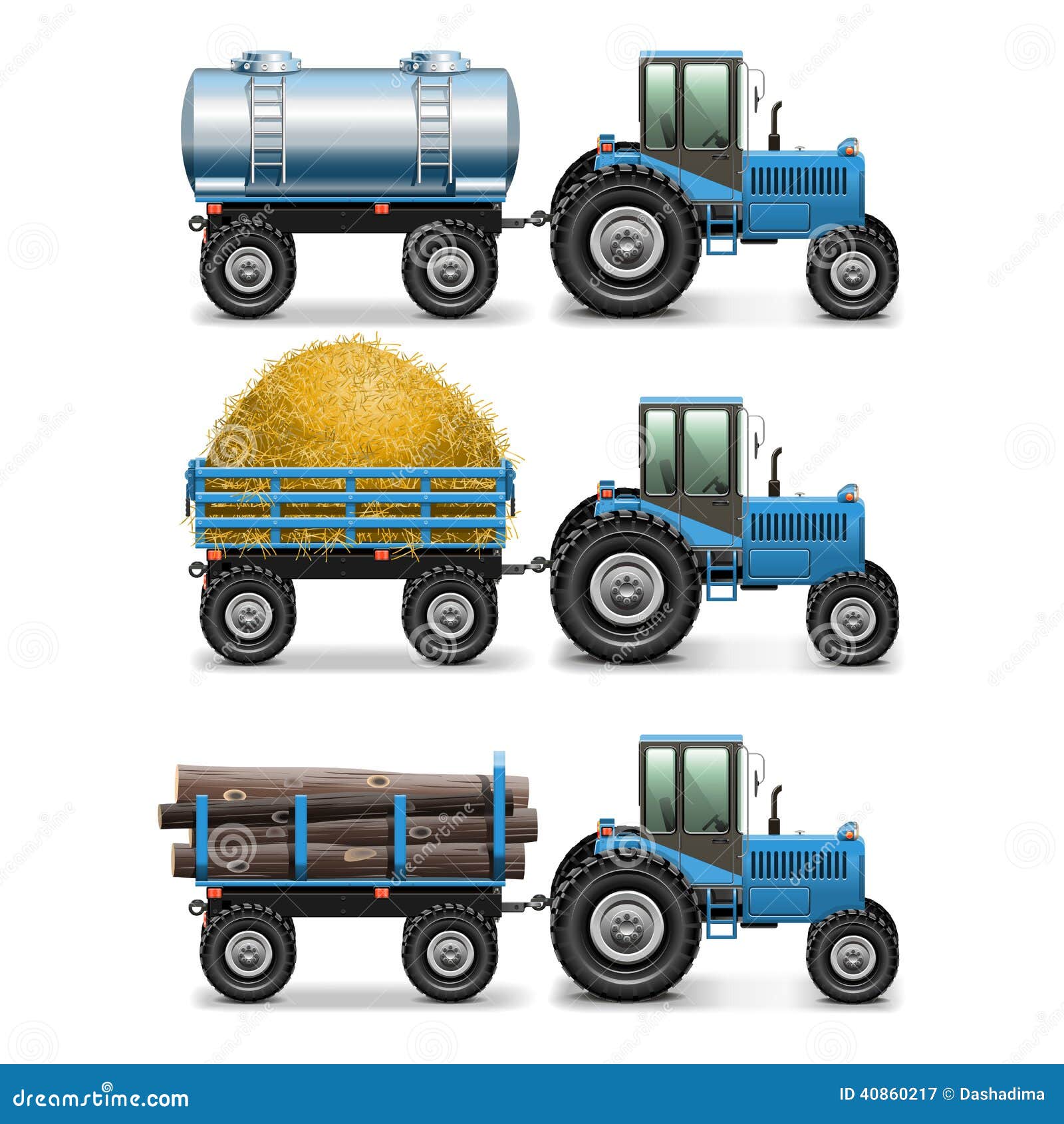 Agricultural Tractor Irrigating Field At Sunset With Infographic Banner ...