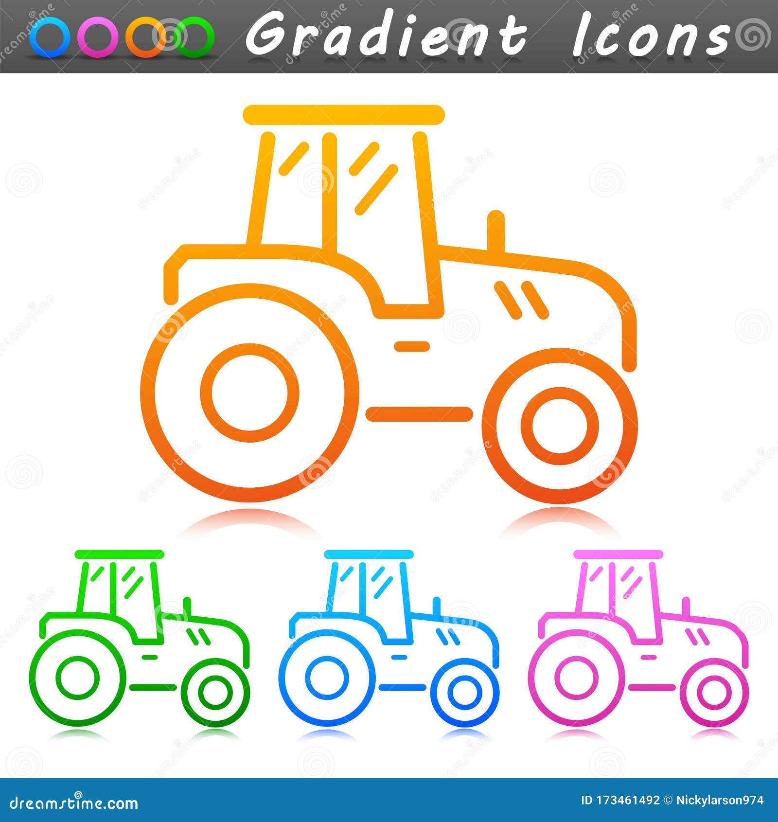 Vector Agriculture Tractor Symbol Icon Stock Vector - Illustration of ...