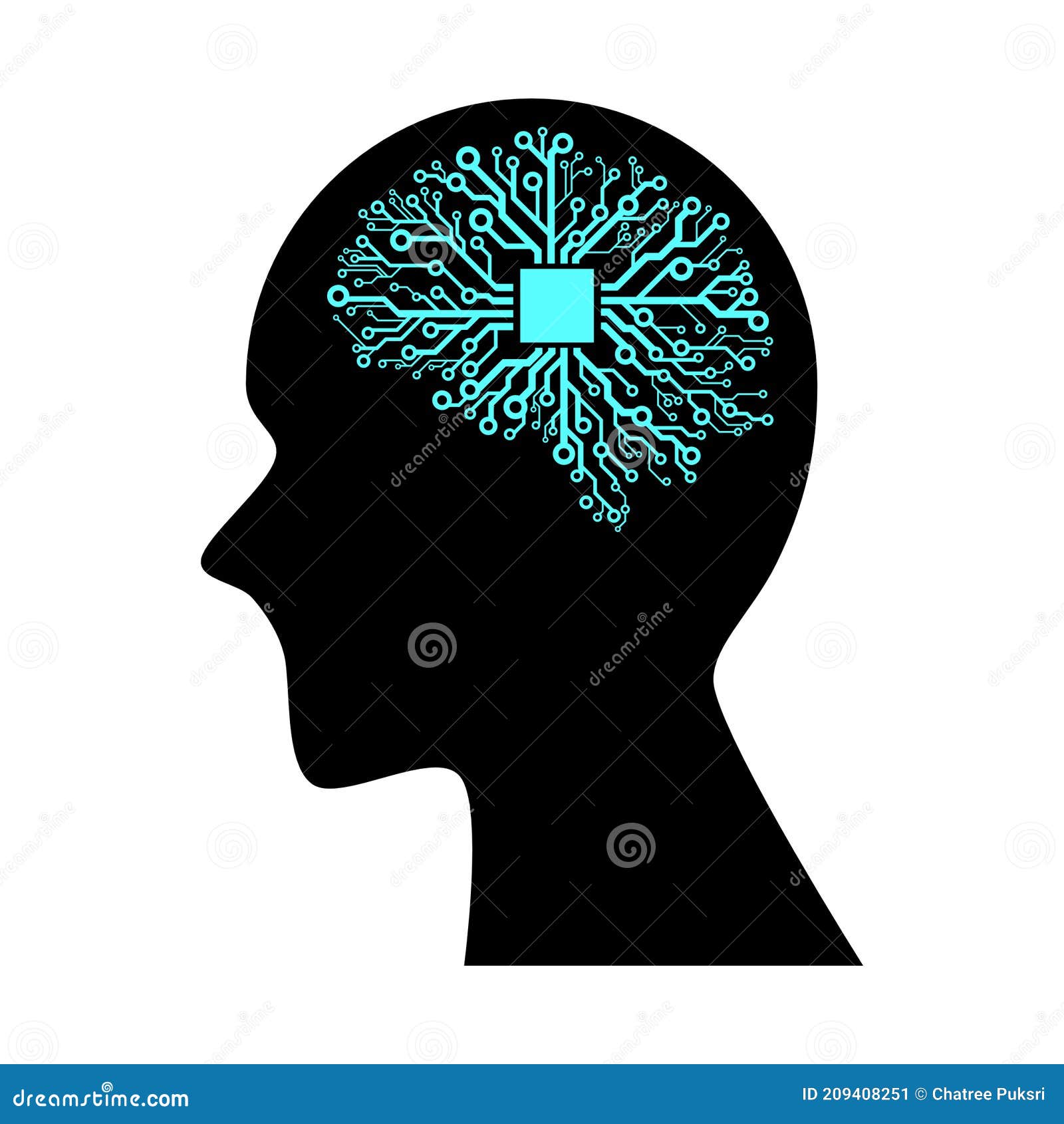 Vector of AI Digital in Robotic Human Brain Stock Vector - Illustration ...