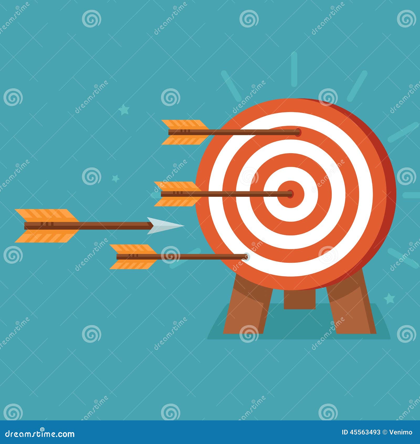 Vector Aim with Arrows on Flat Style Stock Vector - Illustration of ...