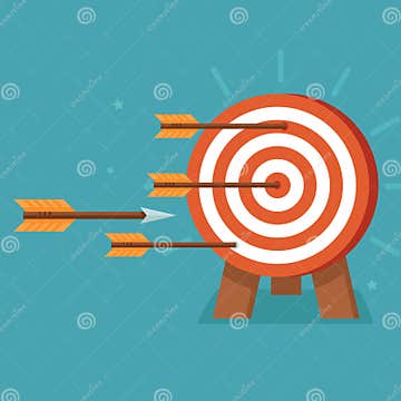Vector Aim with Arrows on Flat Style Stock Vector - Illustration of ...