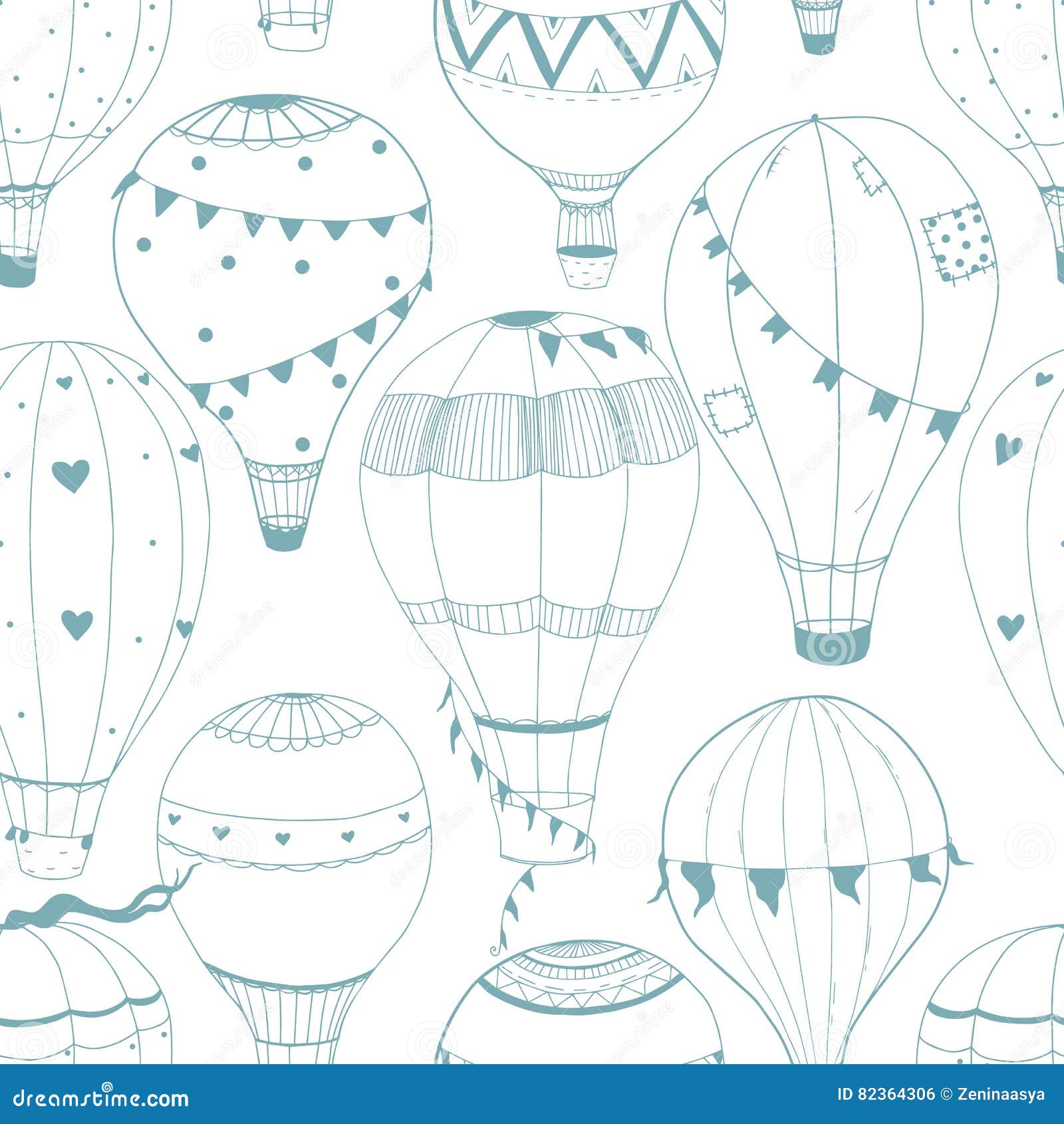 Vector air balloon pattern stock vector. Illustration of airship - 82364306