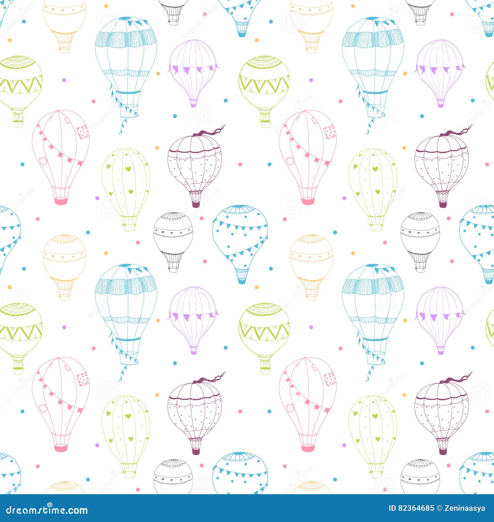 Vector air balloon pattern stock vector. Illustration of template ...