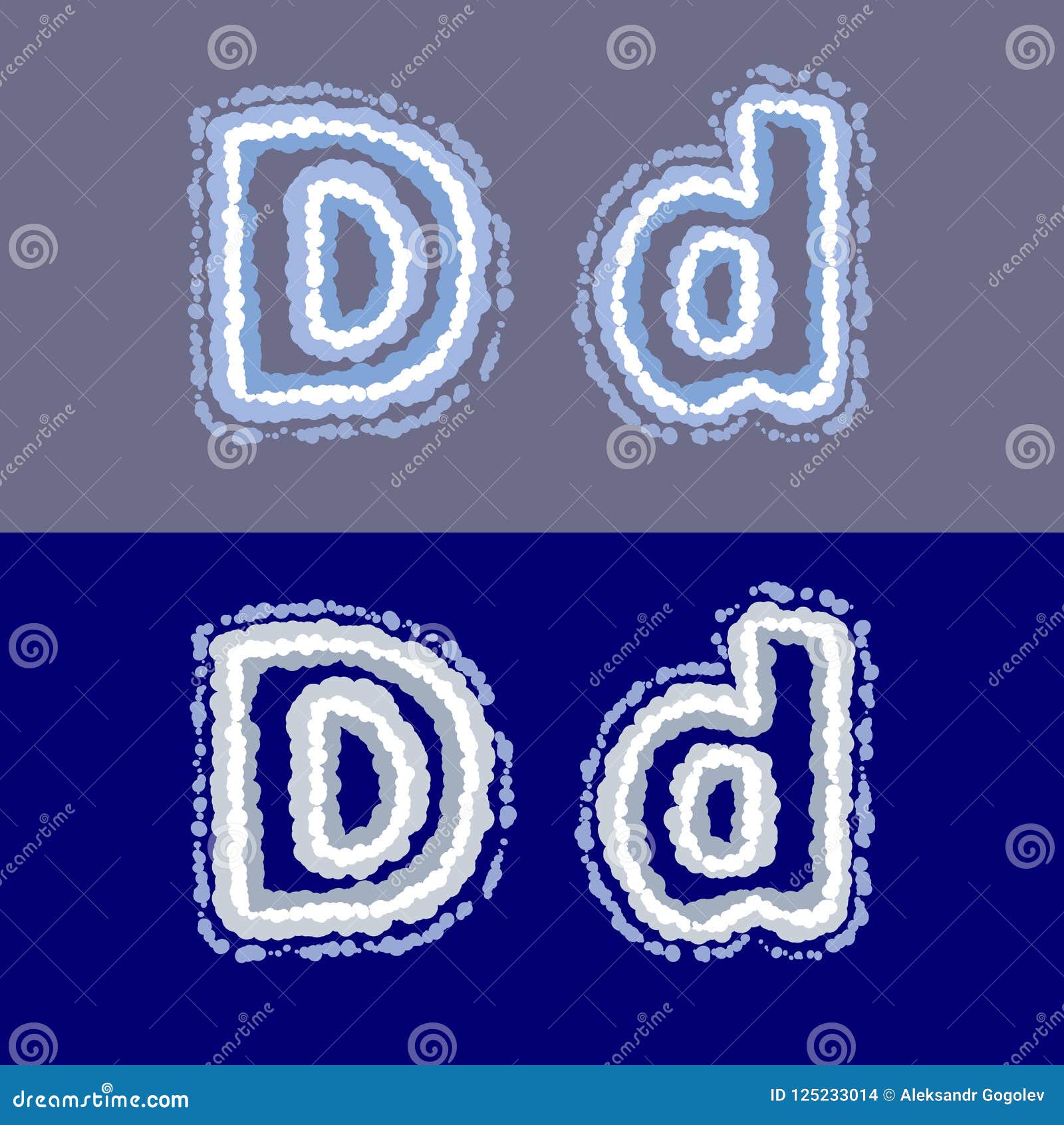 Vector Letter D on Grey and Blue Background Stock Vector - Illustration ...