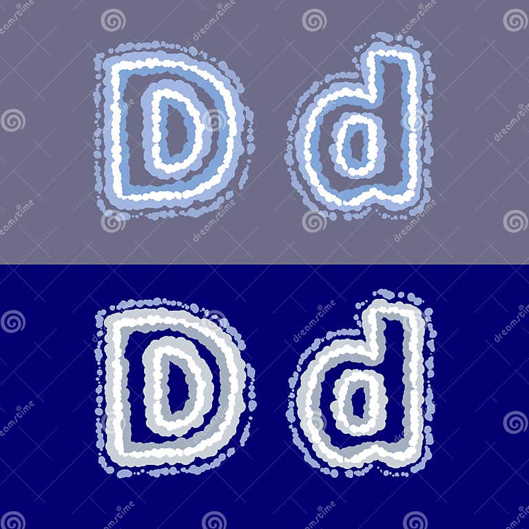 Vector Letter D on Grey and Blue Background Stock Vector - Illustration ...