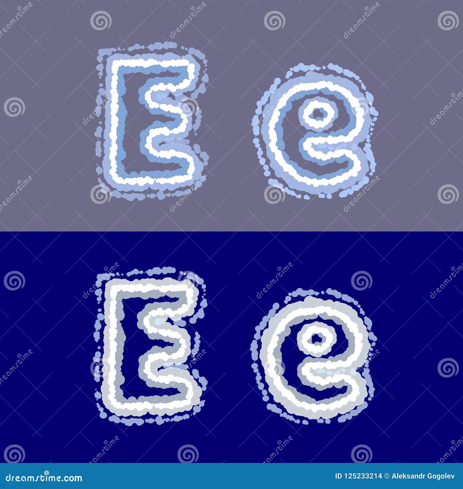 Vector Letter E on Grey and Blue Background Stock Vector - Illustration ...