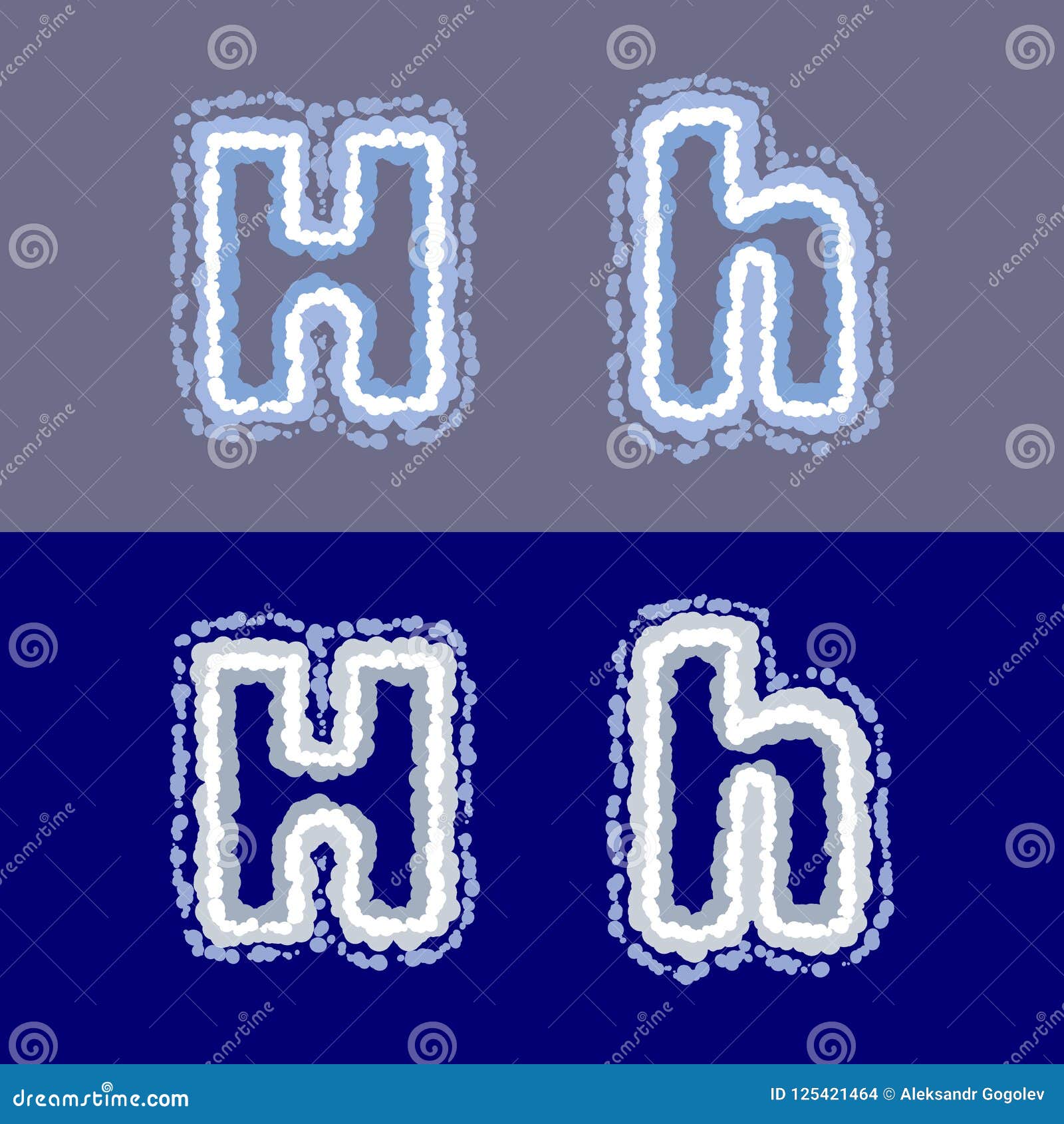 Vector Letter H on Grey and Blue Background Stock Vector - Illustration ...