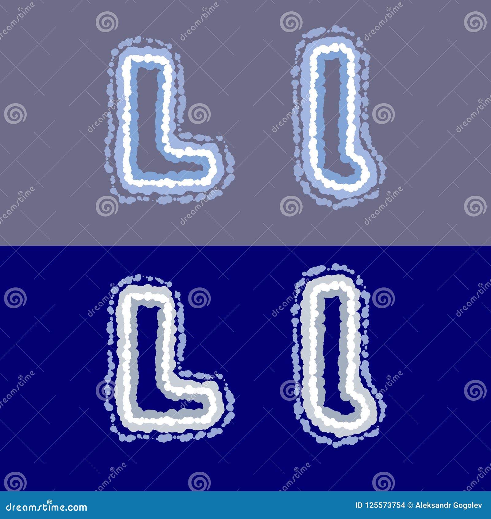 Vector Letter L on Grey and Blue Background Stock Vector - Illustration ...