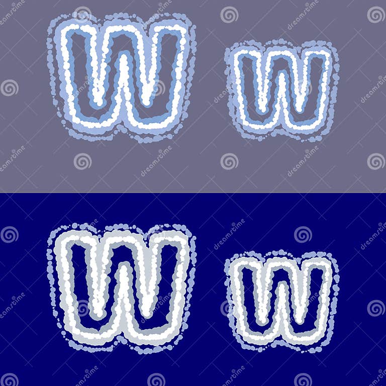 Vector Letter W on Grey and Blue Background Stock Vector - Illustration ...