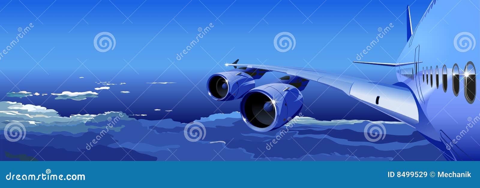 Vector Airbus A-380 In The Sky | CartoonDealer.com #8499529
