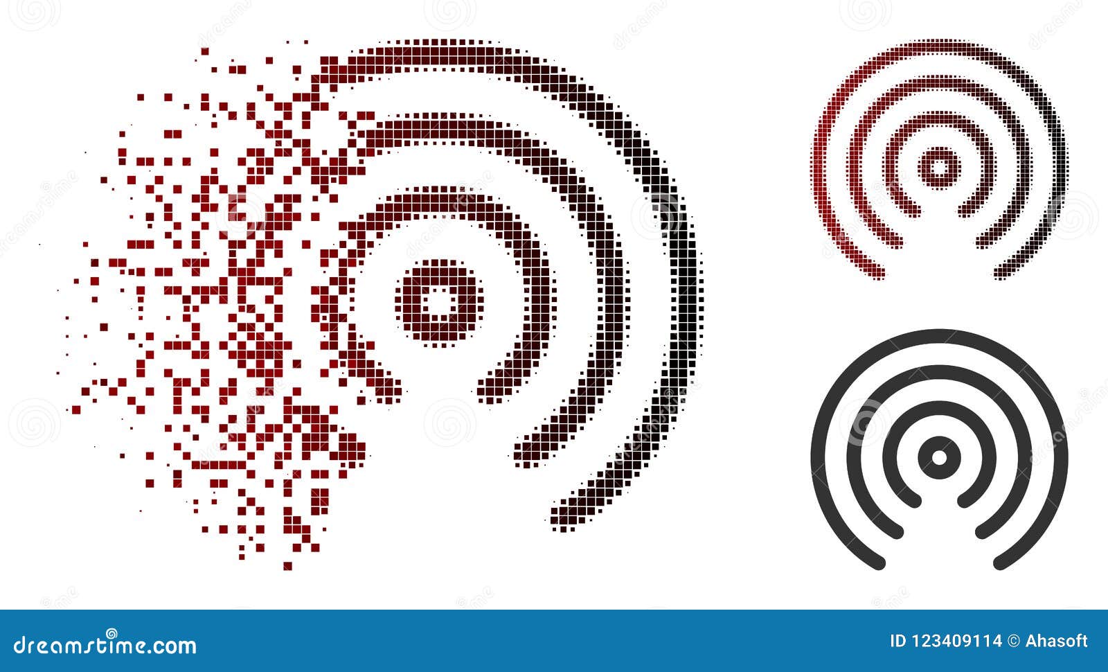 Dissolved Pixel Halftone Airdrop Center Icon Stock Vector ...