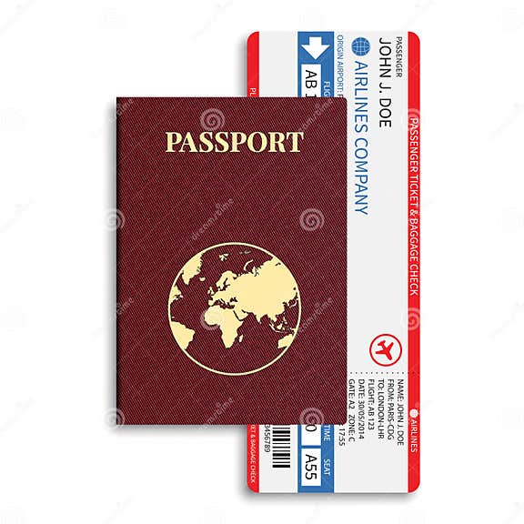 Vector Airline Passenger And Baggage Boarding Pass Tickets With