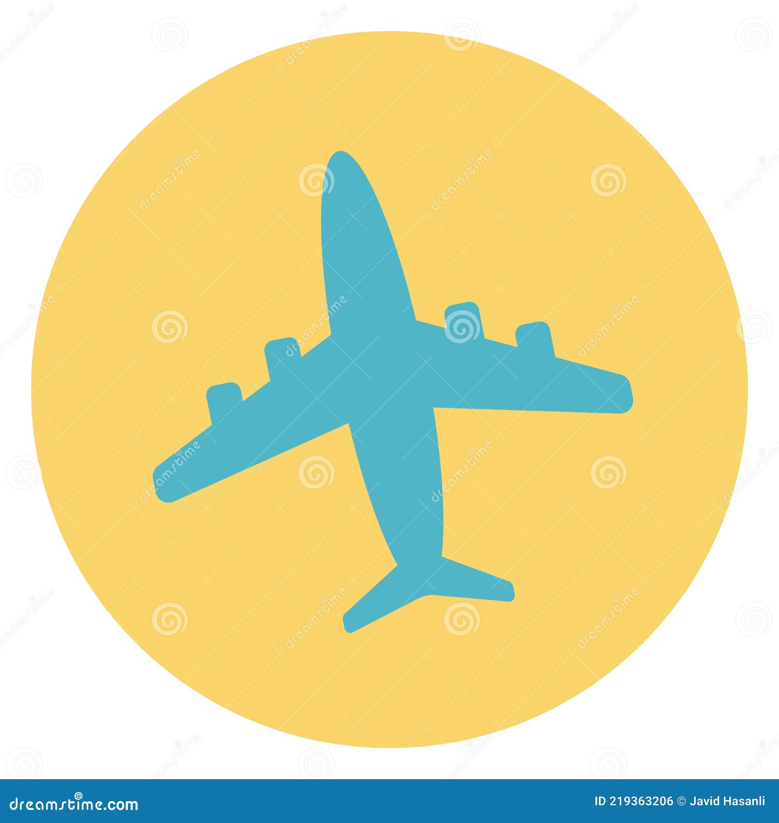 Vector Airplane Icon. Yellow Background Stock Vector - Illustration of ...