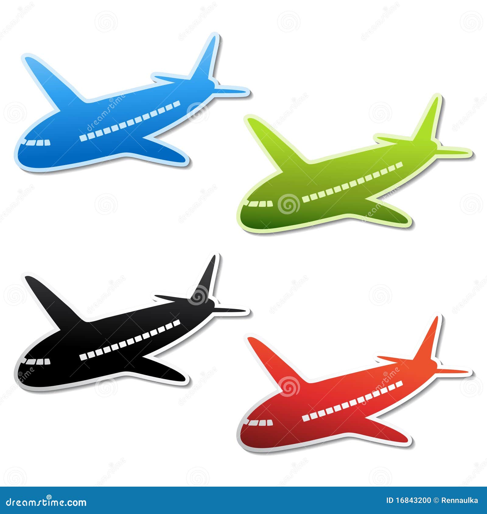 Vector airplane stickers stock vector. Illustration of clear - 16843200