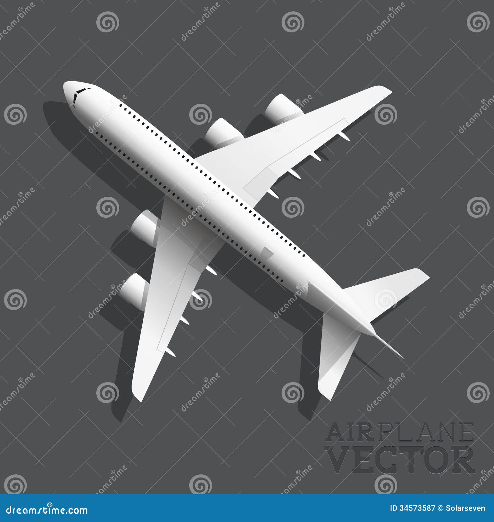 Vector Airplane Top View stock vector. Illustration of icon - 34573587