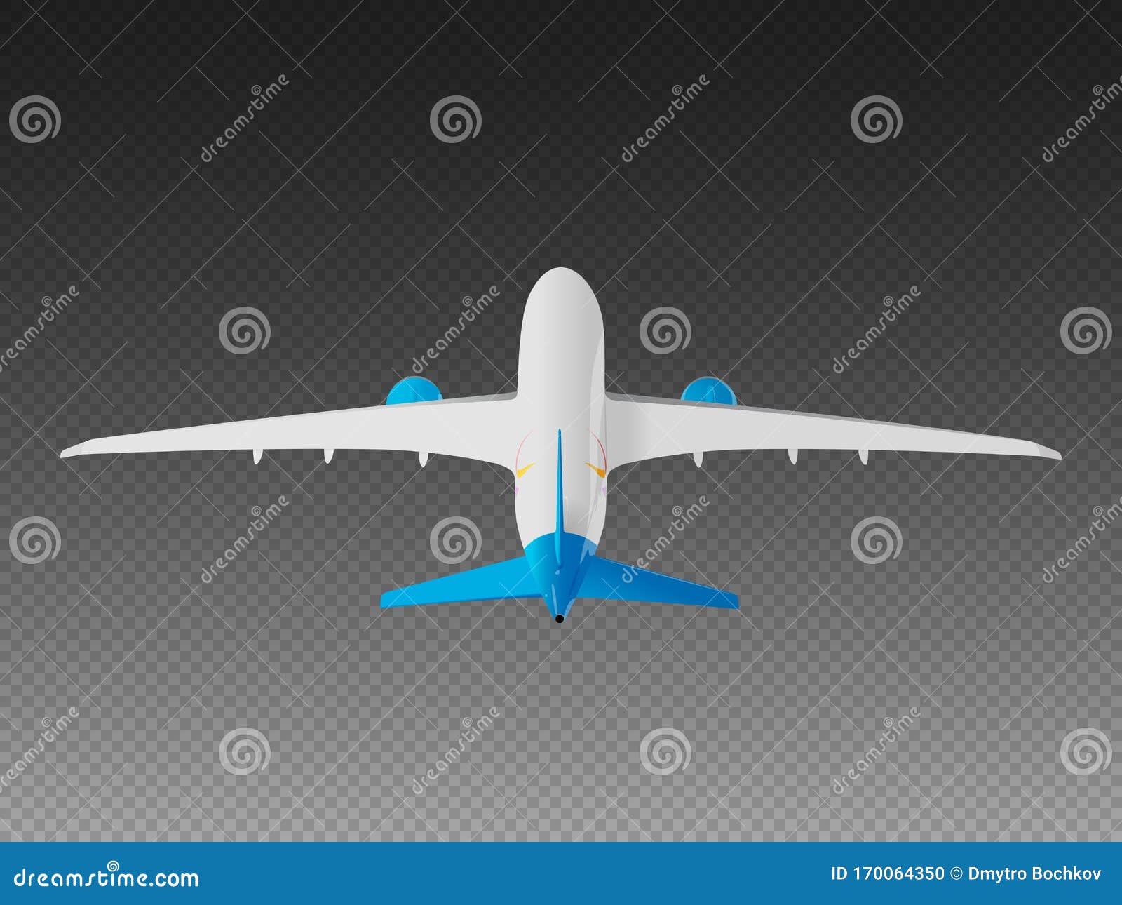 Vector Airplane on a Transparent Background. Take-off Back View Stock ...