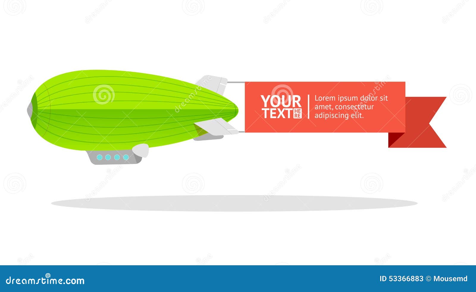 Vector Airship With A Place For The Text. Black Silhouette Dirigible ...