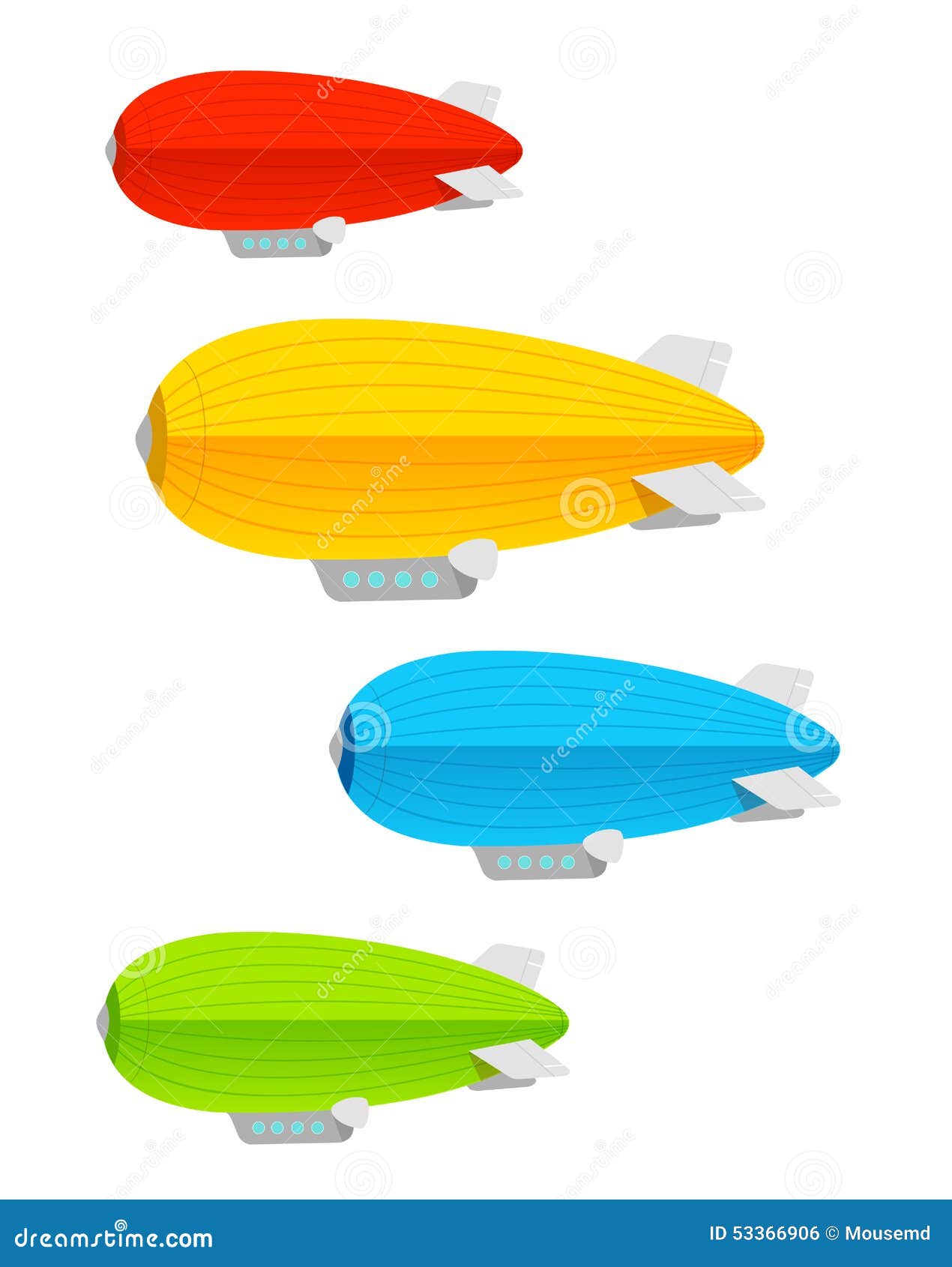 Vector. Airship Colorful Set Stock Vector - Illustration of hotair ...