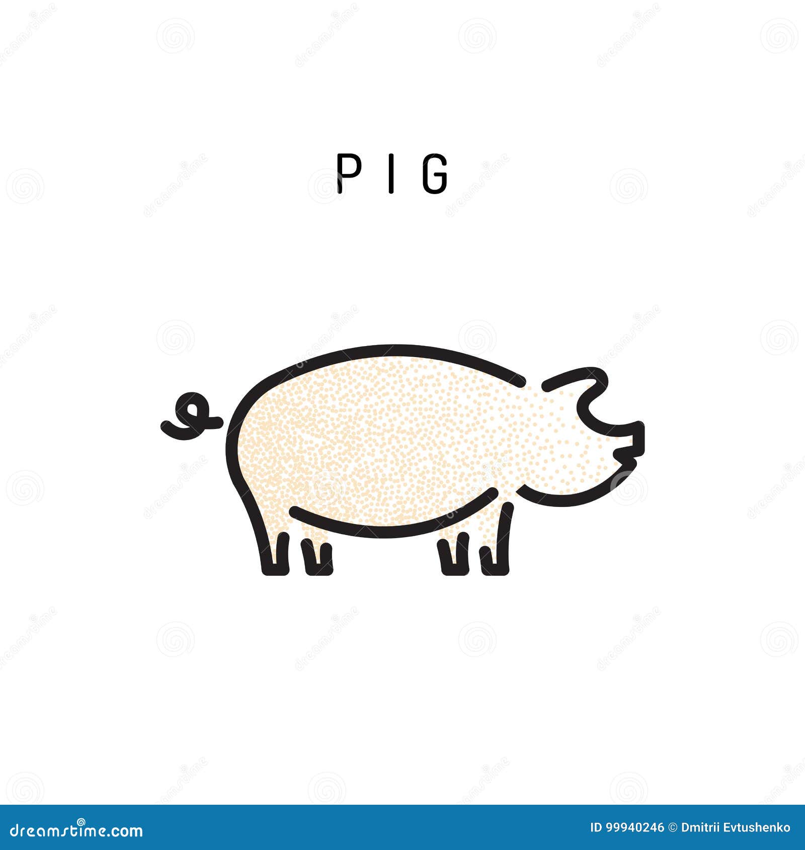 Vector Aislado Icono Del Cerdo Ilustración del Vector - Ilustración de ...