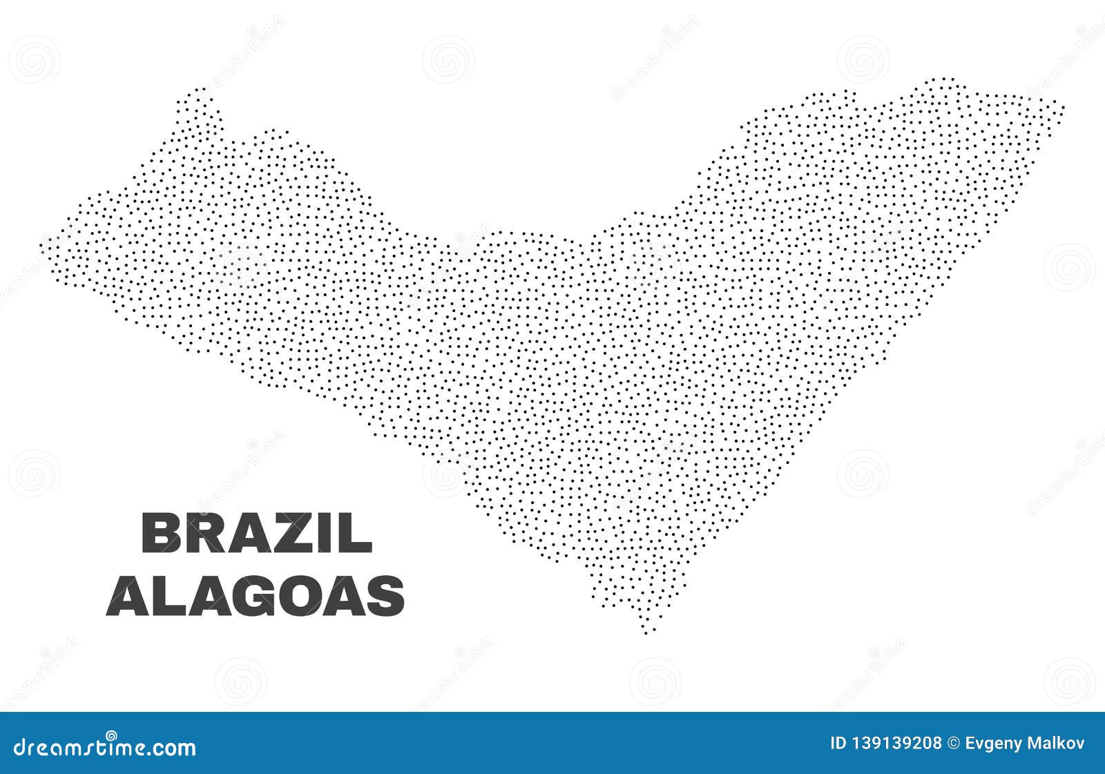 Vector Alagoas State Map of Dots Stock Vector - Illustration of ...