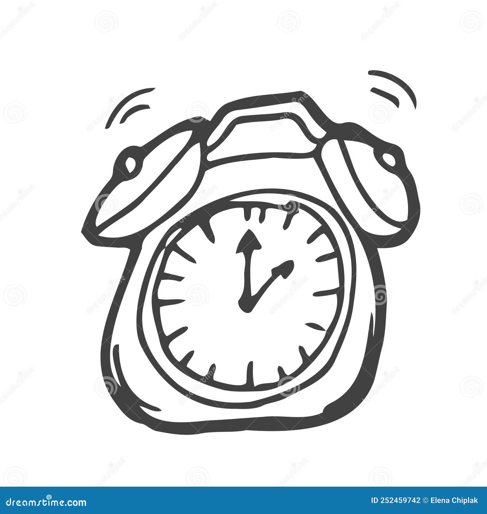 Vector Alarm Clock. Sketch Contour Doodle Black White Illustration ... Vector Alarm Clock. Sketch Contour Doodle Black White Illustration ...