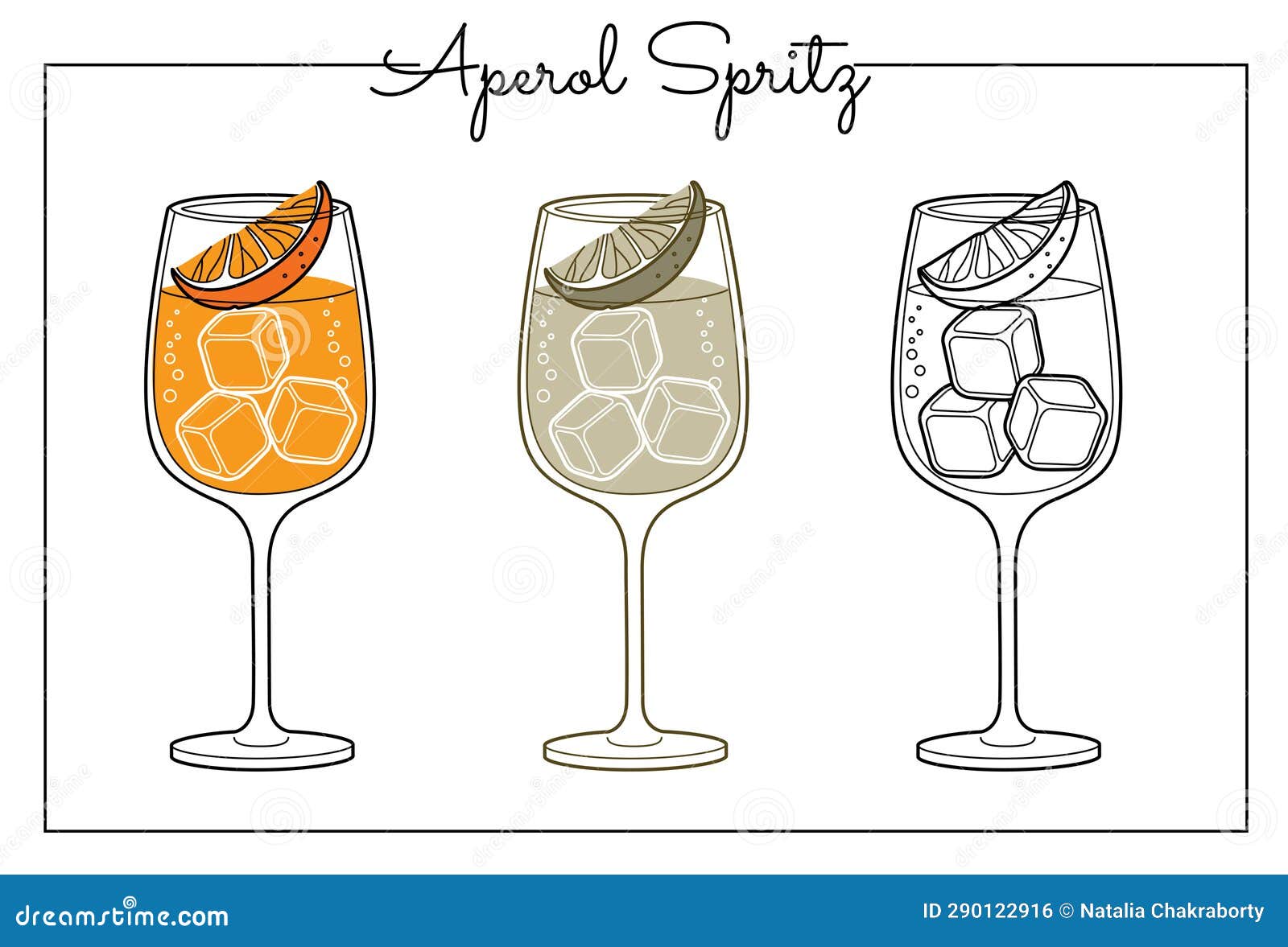 Silhouette Aperol Spritz. Outline Icon Of Glass With Alcoholic Cocktail ...