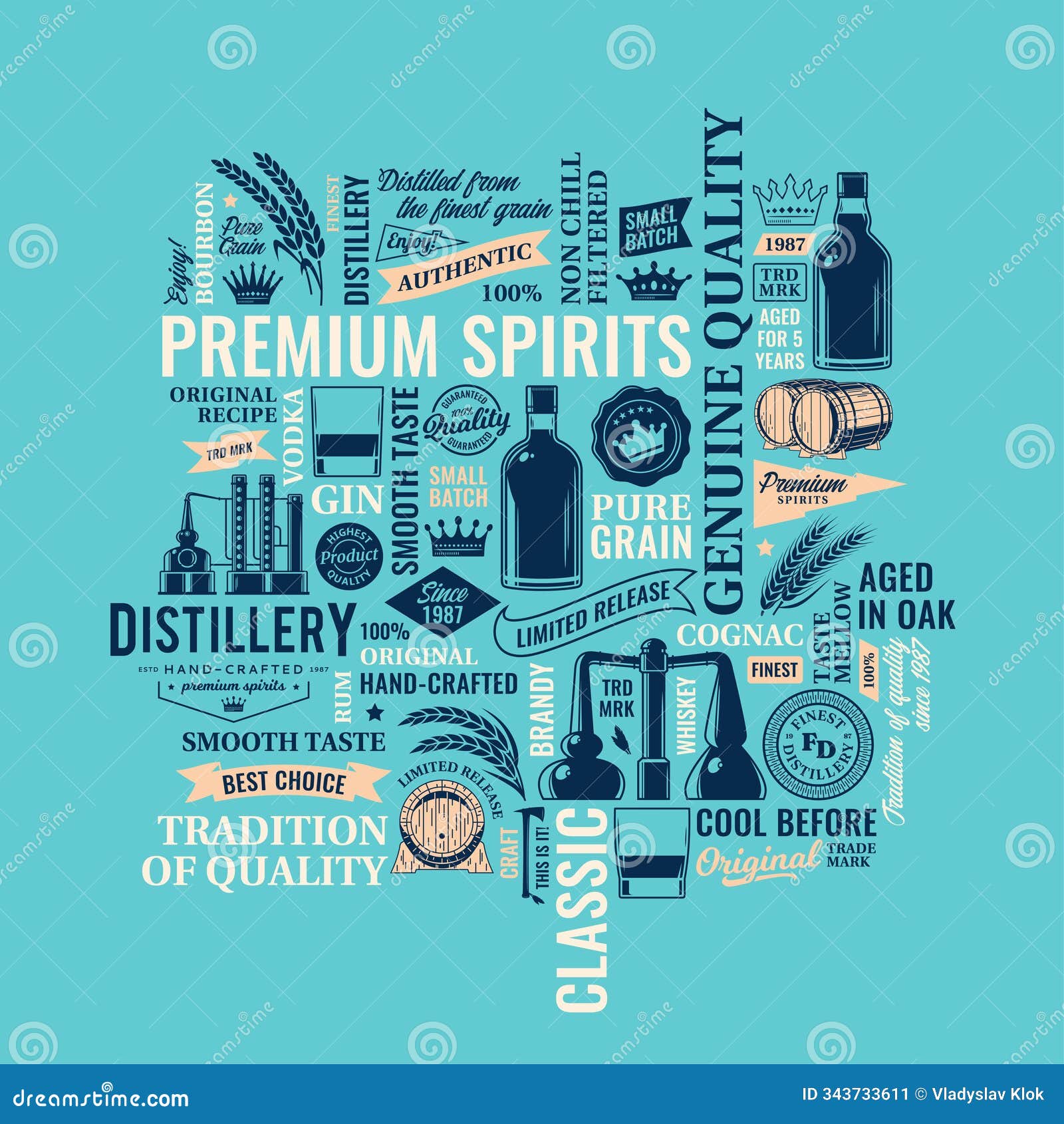 Vector Alcoholic Drinks Illustration Stock Vector - Illustration of ...