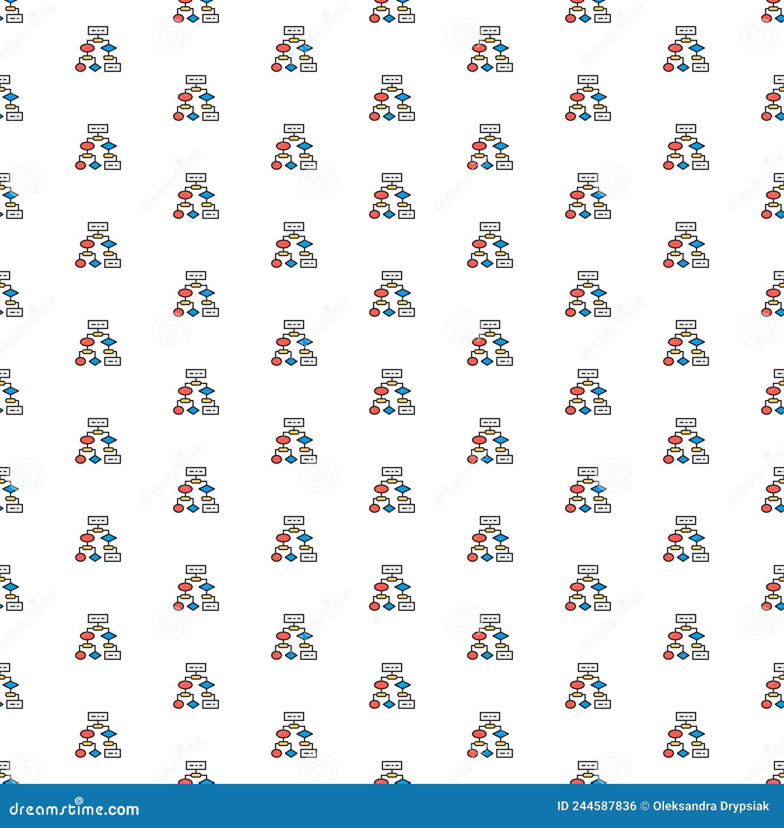 Vector Algorithm Coding Block Schemes Pattern With Various Icons Symbol Texture Design Stock