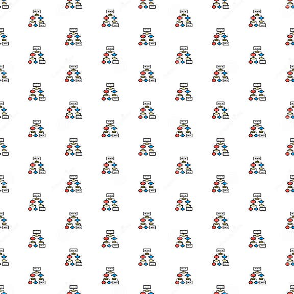 Vector Algorithm Coding Block Schemes Pattern With Various Icons Symbol Texture Design Stock