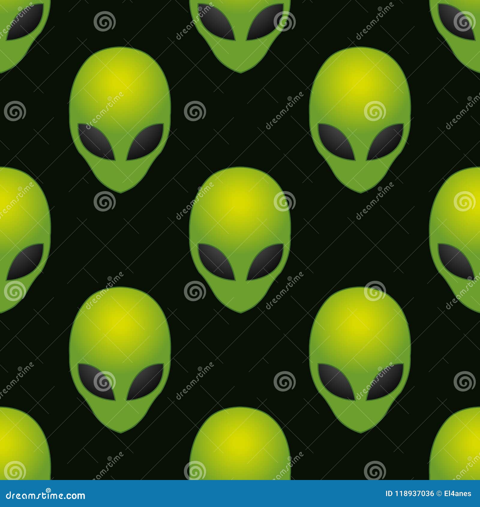 Vector alien heads stock vector. Illustration of endless - 118937036