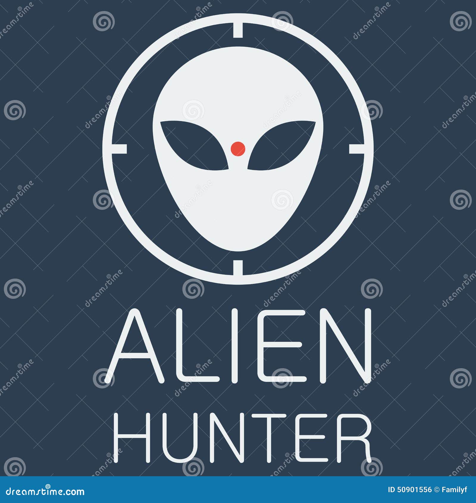 Vector Alien Hunter on Blue Background Stock Vector - Illustration of ...