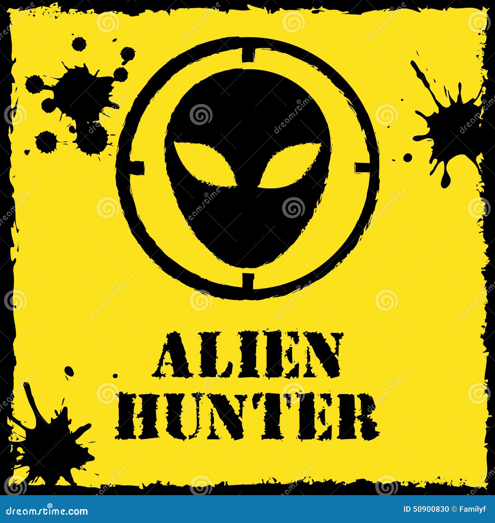 Vector Alien Hunter Logo on Red Yellow Stock Vector - Illustration of ...