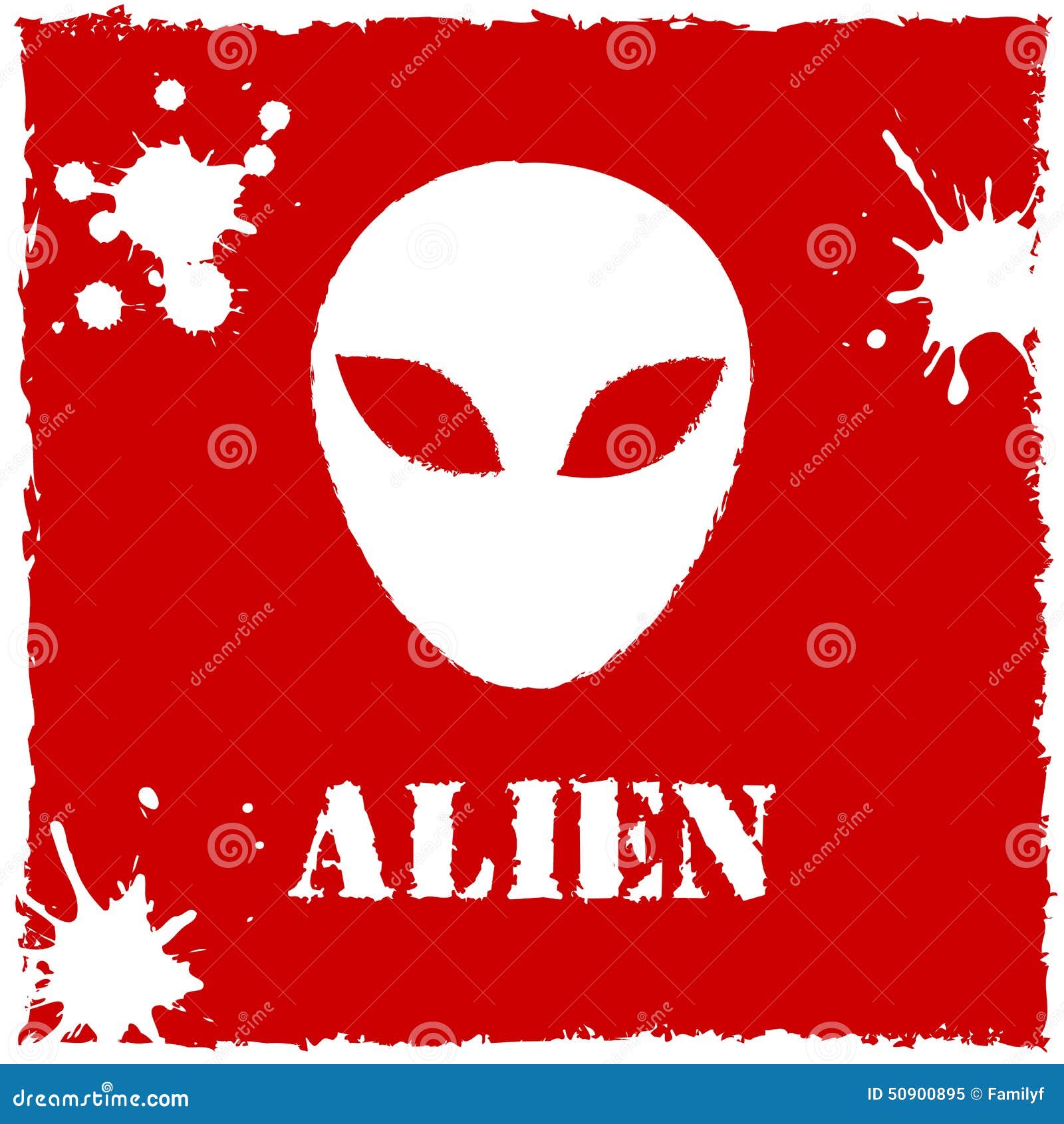 Vector Alien Logo On Red Background Stock Vector - Illustration of ...