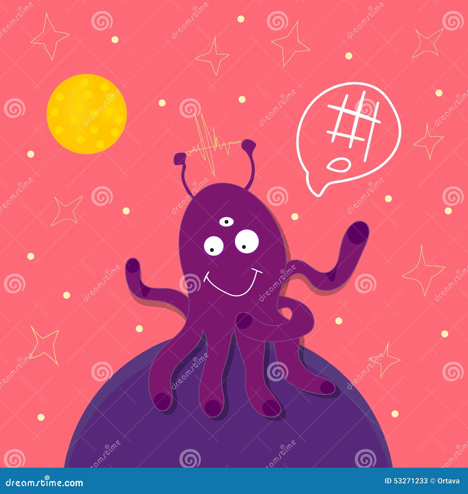 Vector Alien-Octopus stock vector. Illustration of character - 53271233